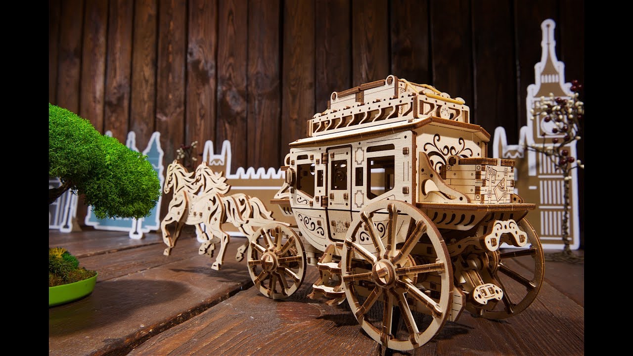 Ugears Stagecoach Model - YouTube