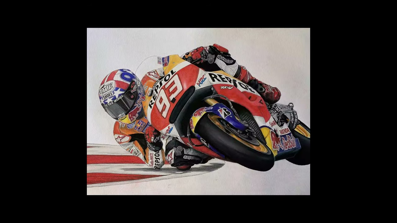 Marc Marquez Pastel Drawing - YouTube