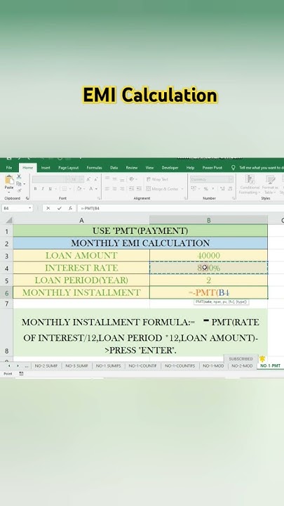 EMI Calculation|Monthly EMI Calculation|How to Calculate Monthly EMI in Ms-Excel 2016|PMT|Tech ...