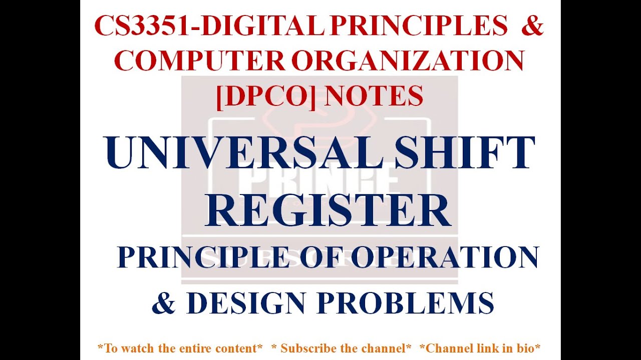 UNIVERSAL SHIFT REGISTERS | CS3351 DIGITAL PRINCIPLES AND COMPUTER ...