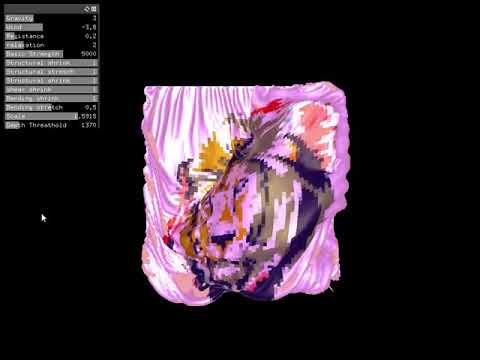 openFrameworks - glsl fabric (cloth) simulation 20181110 - YouTube