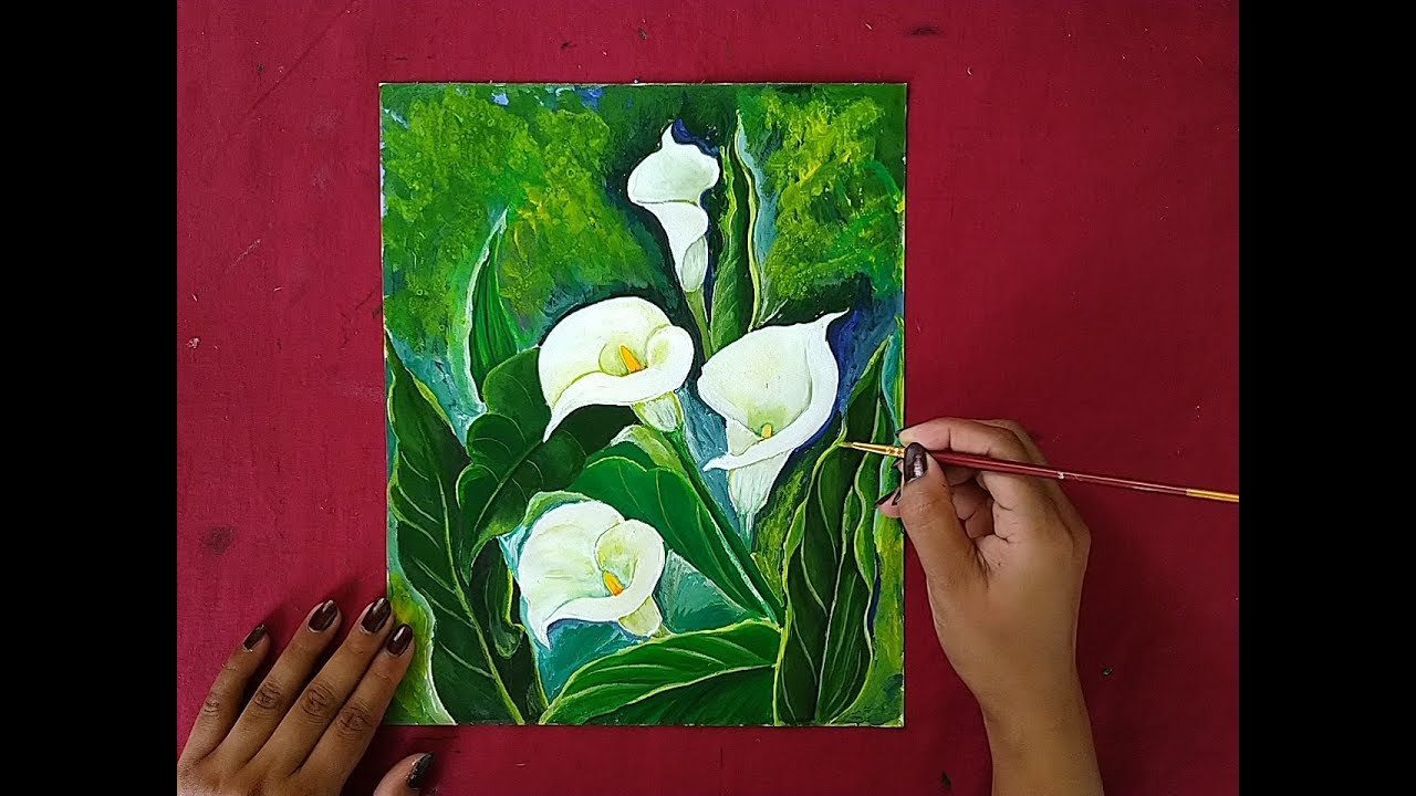 Calla Lily Flower Painting In Acrylic How To Paint Calla Lily YouTube calla-lily-flower-painting-in-acrylic-how-to-paint-calla-lily-youtube