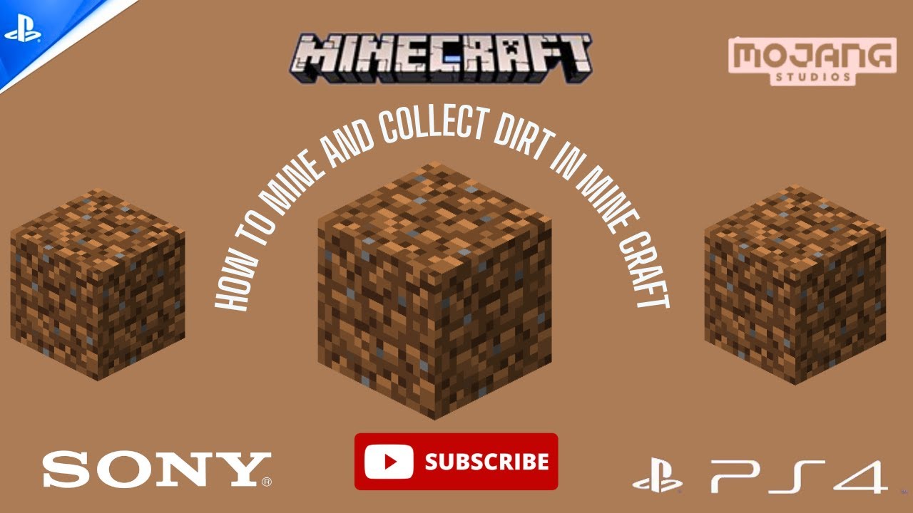 How To Mine and Collect Dirt In Mine Craft - YouTube