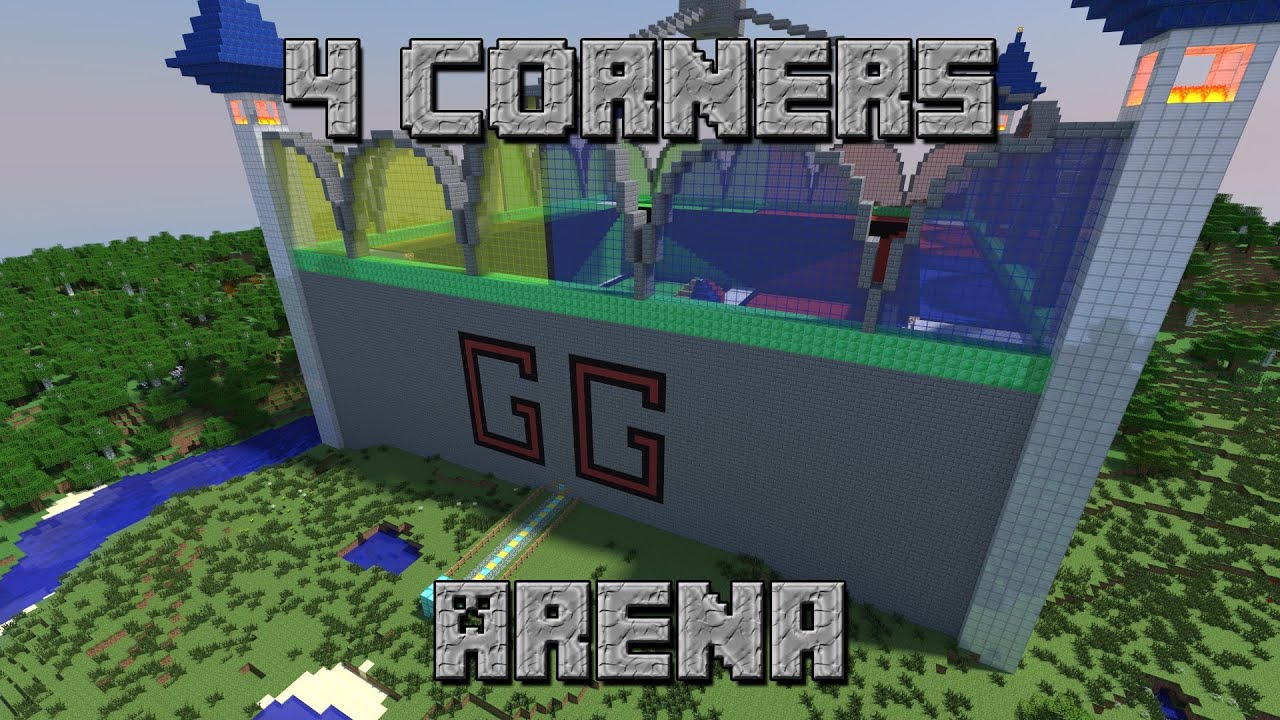 Minecraft: 4 Corners Arena! Round 1! - YouTube