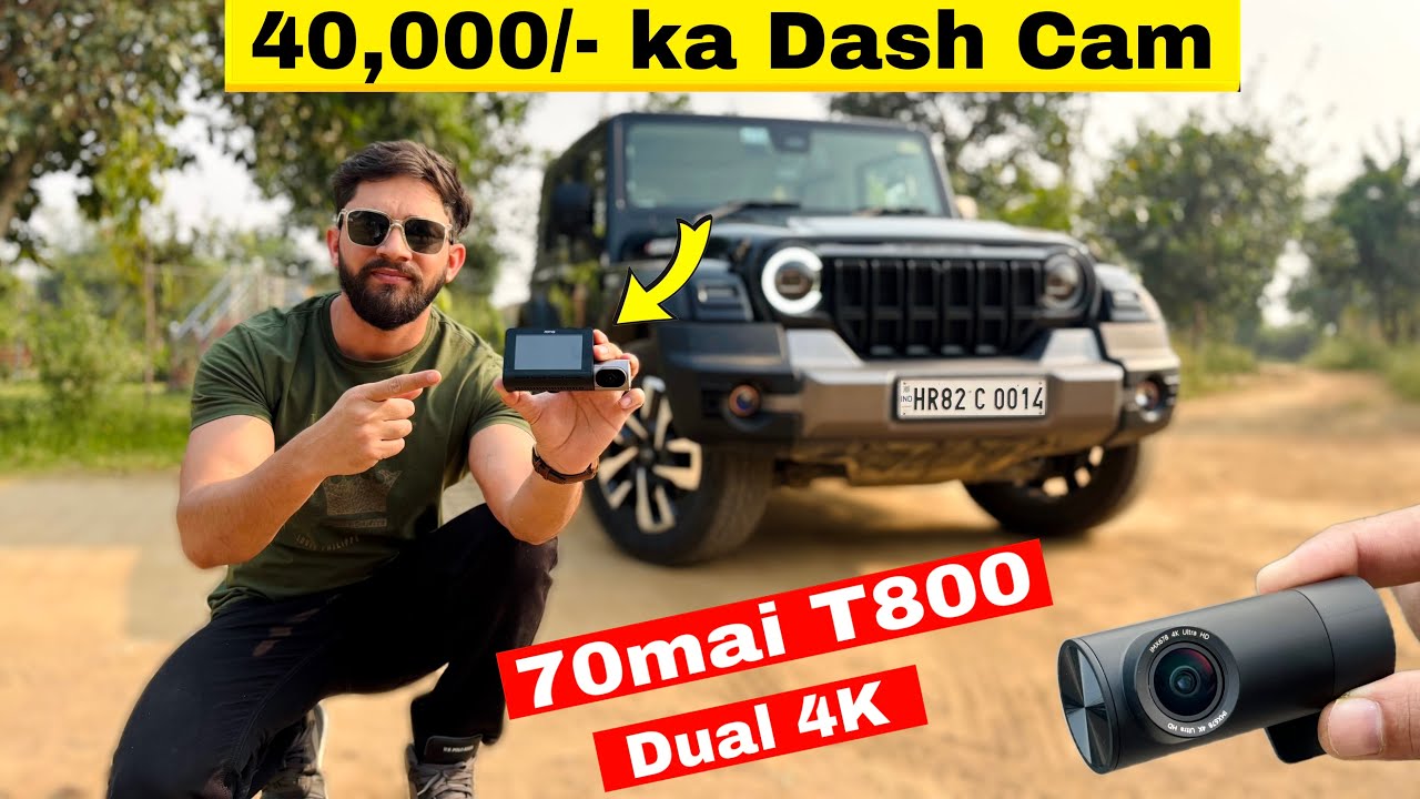 40,000/- Rs Dash Cam Installed in Thar Roxx 🤩 70mai T800 Dual 4K - 3 ...
