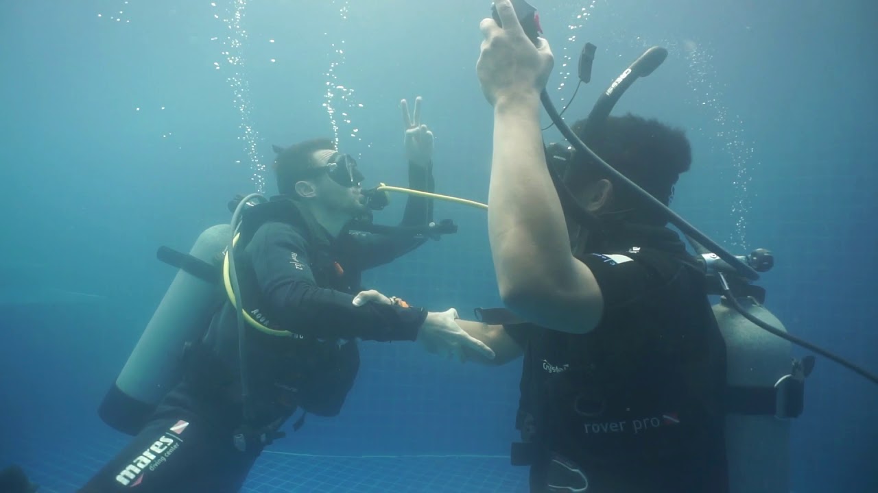 Alternate air source ascent (Neutrally buoyant) - YouTube