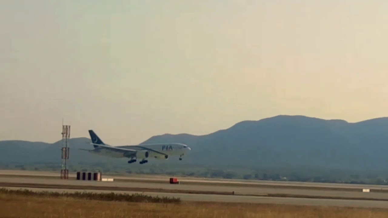 PIA Landing At New Islamabad International Airport From Bermangham ...