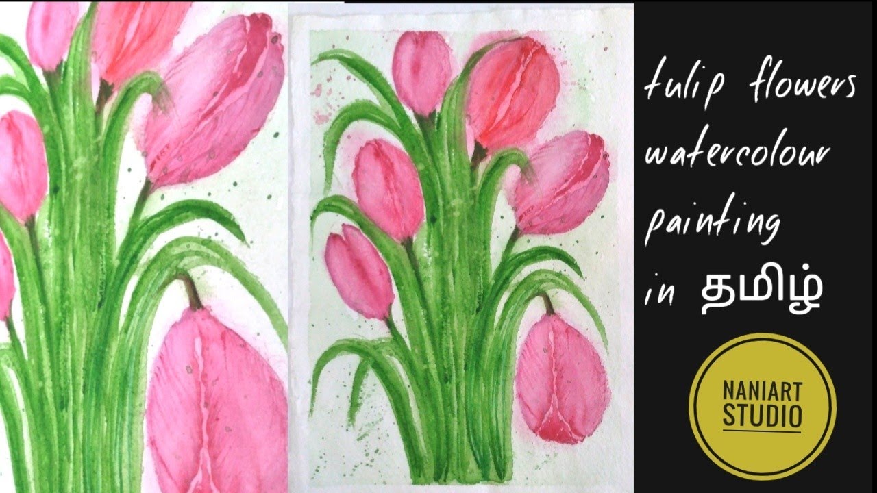 Easy watercolor tulip painting for beginners / easy watercolor painting ...
