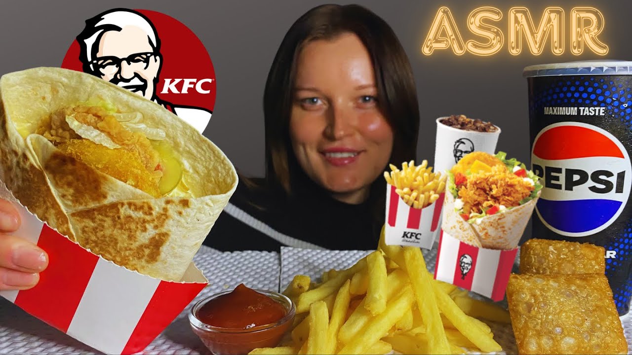 ASMR EATING KFC BOXMASTER, FRIES, CHERRY PIE (NO TALKING) EATING SOUNDS | MUKBANG 먹방 - YouTube