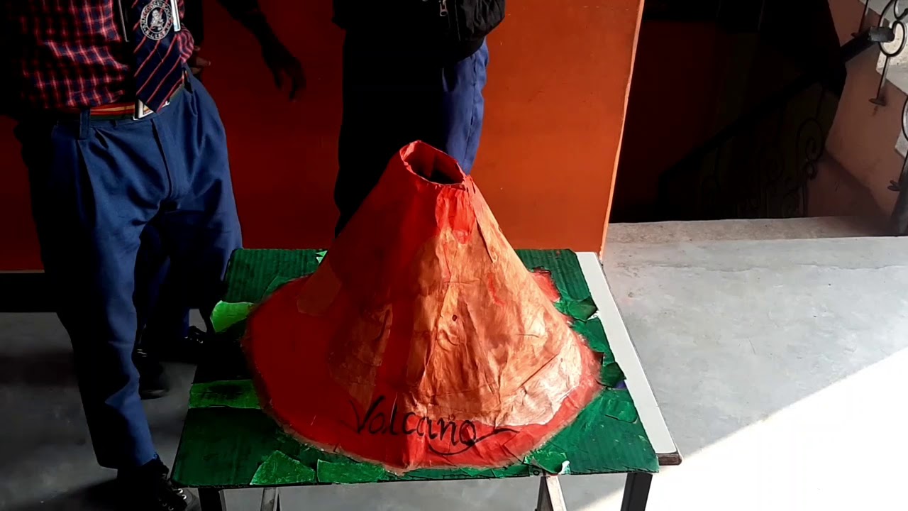 A small volcano explosion experiment in S.M.R CONVENT SCHOOL - YouTube