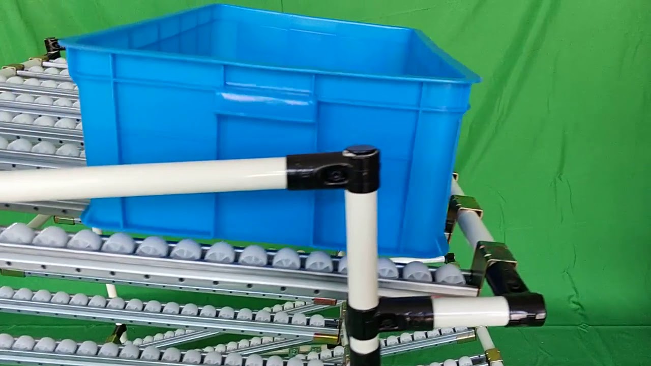 Lean pipe for shelf rack - Warehouse shelf - roller track system - YouTube