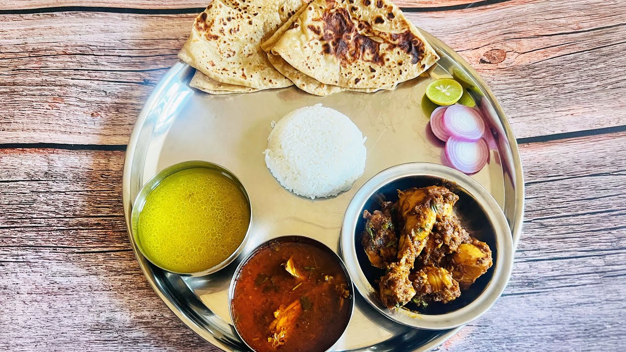 चिकन थाळी | chicken thali recipe in Marathi | धूलिवंदन स्पेशल थाली ...