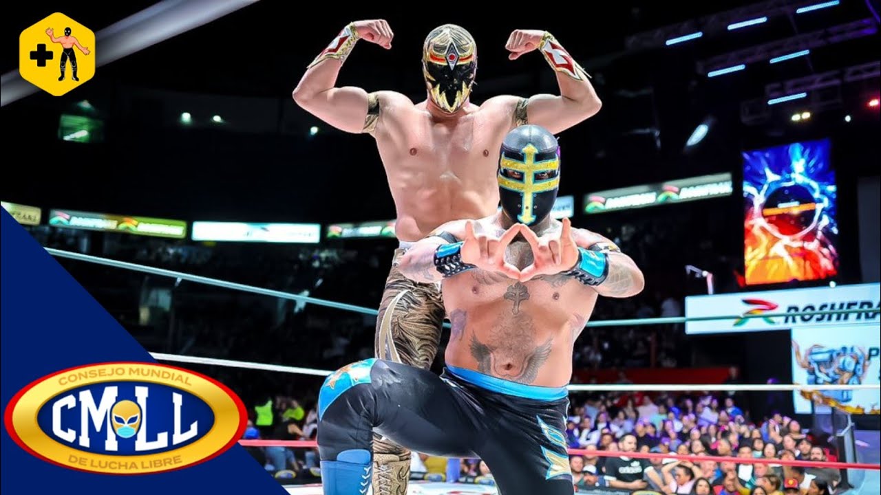 CMLL | Máscara Dorada y Templario vencen a Zandokan Jr. y Soberano Jr. - YouTube