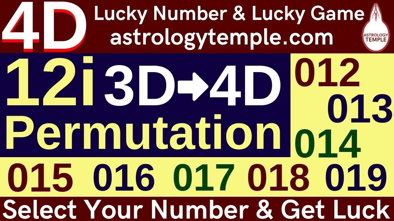 4D Lucky Number |12i permutation | LOTTERY TOTO MAGNUM DAMACAI | 4D ...
