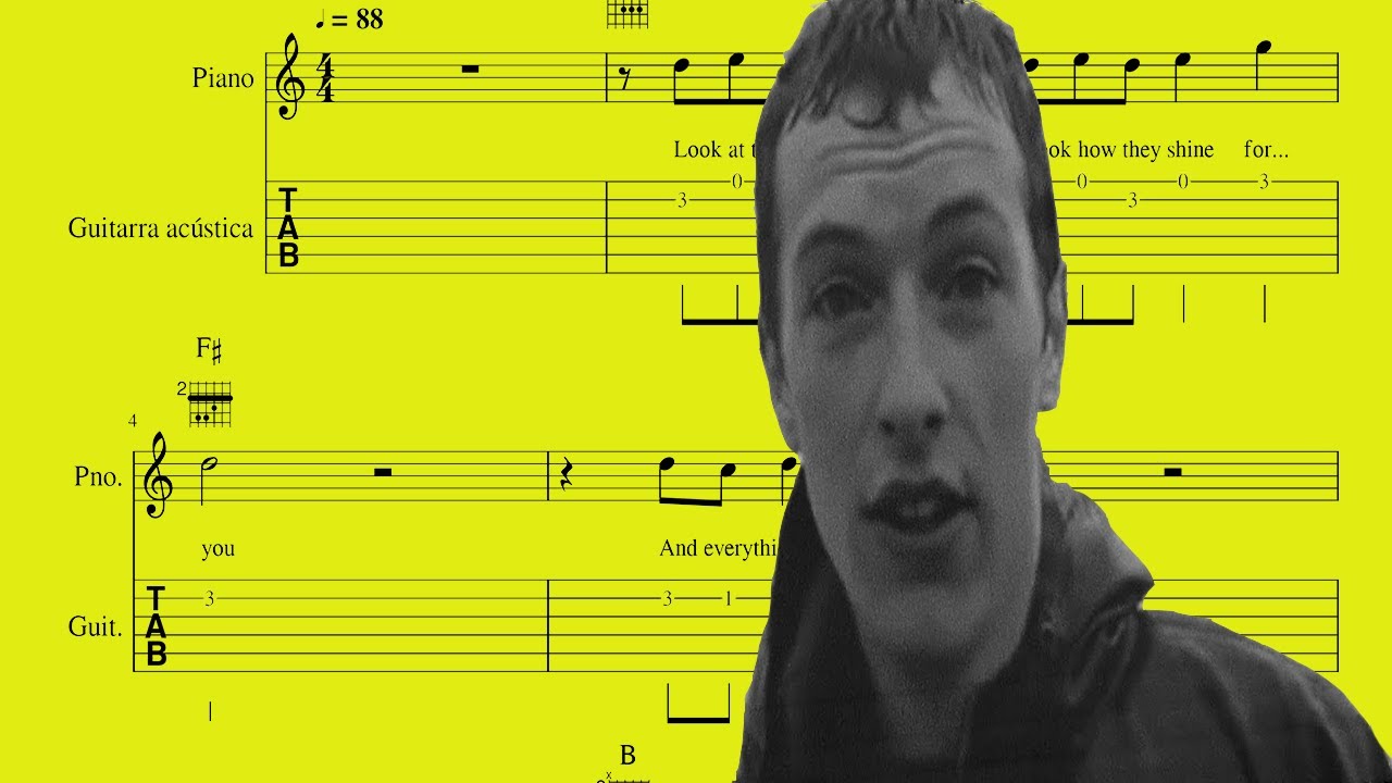 Yellow(tab+chords+music sheet)pdf - YouTube