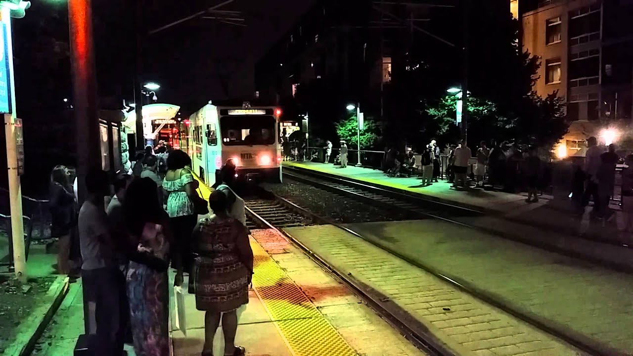 MTA maryland light rail approaching mt.royal - YouTube