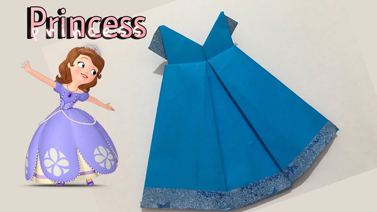 Origami paper dress | princess dress - YouTube