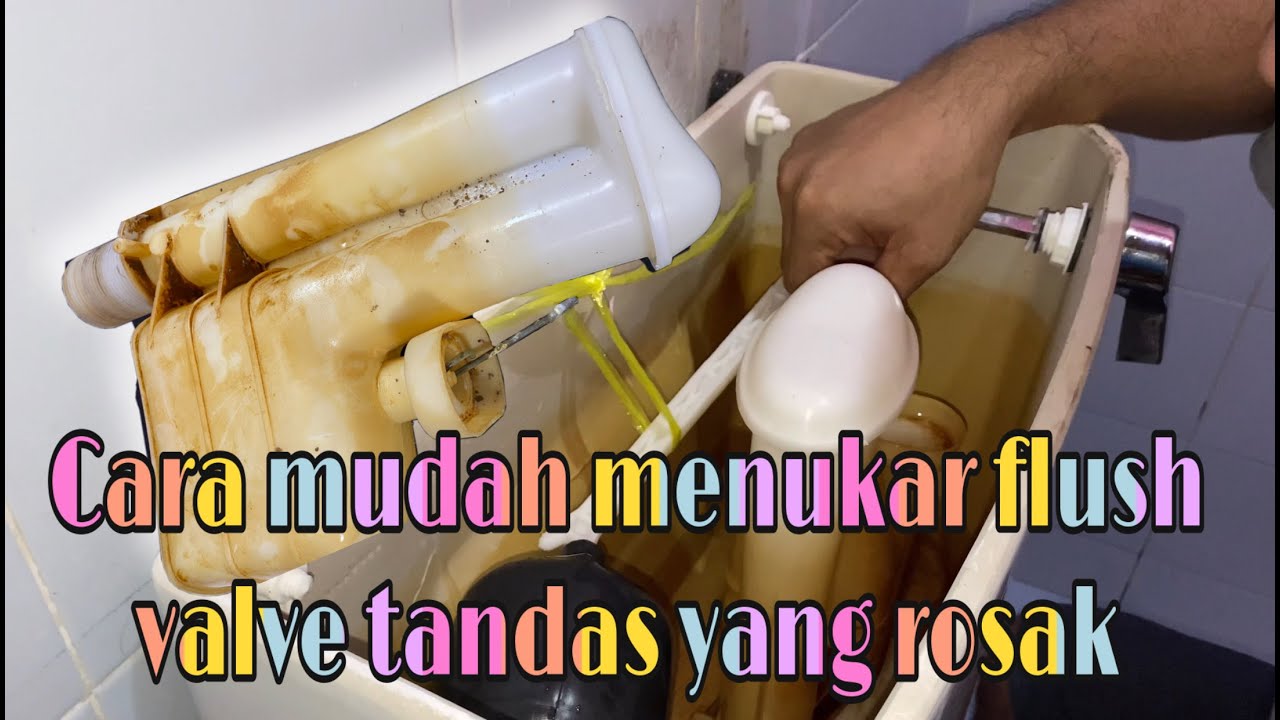 CARA MUDAH MENUKARKAN FLUSH VALVE TANDAS YANG ROSAK - YouTube