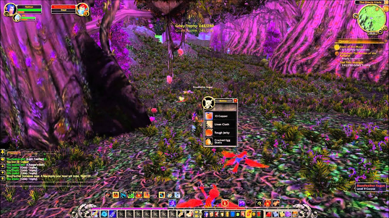 WoW: Night elf (starting area) leveling tip for Blood Thirsty challenge ...