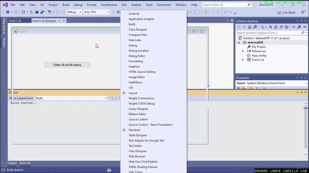 【Visual Studio Visual VB net】Delete All and File Setting - YouTube