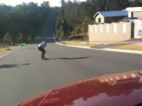 Downhill Skateboarding Crash Speed Wobbles - YouTube