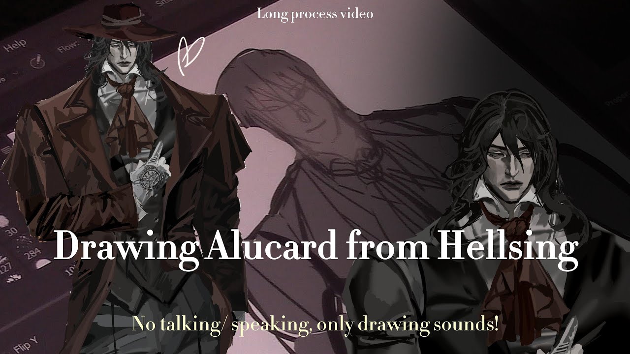 Drawing Alucard from Hellsing- No talking/speaking, only drawing sounds ...
