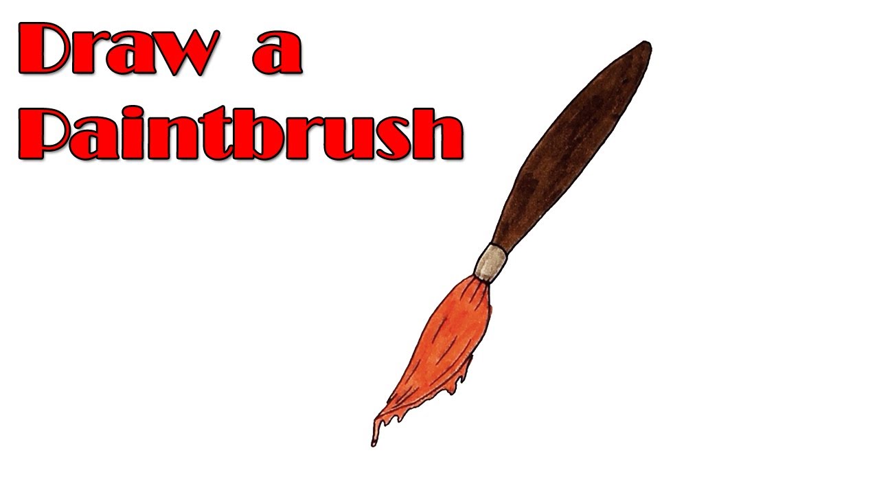 How to Draw a Paintbrush - VERY EASY - YouTube