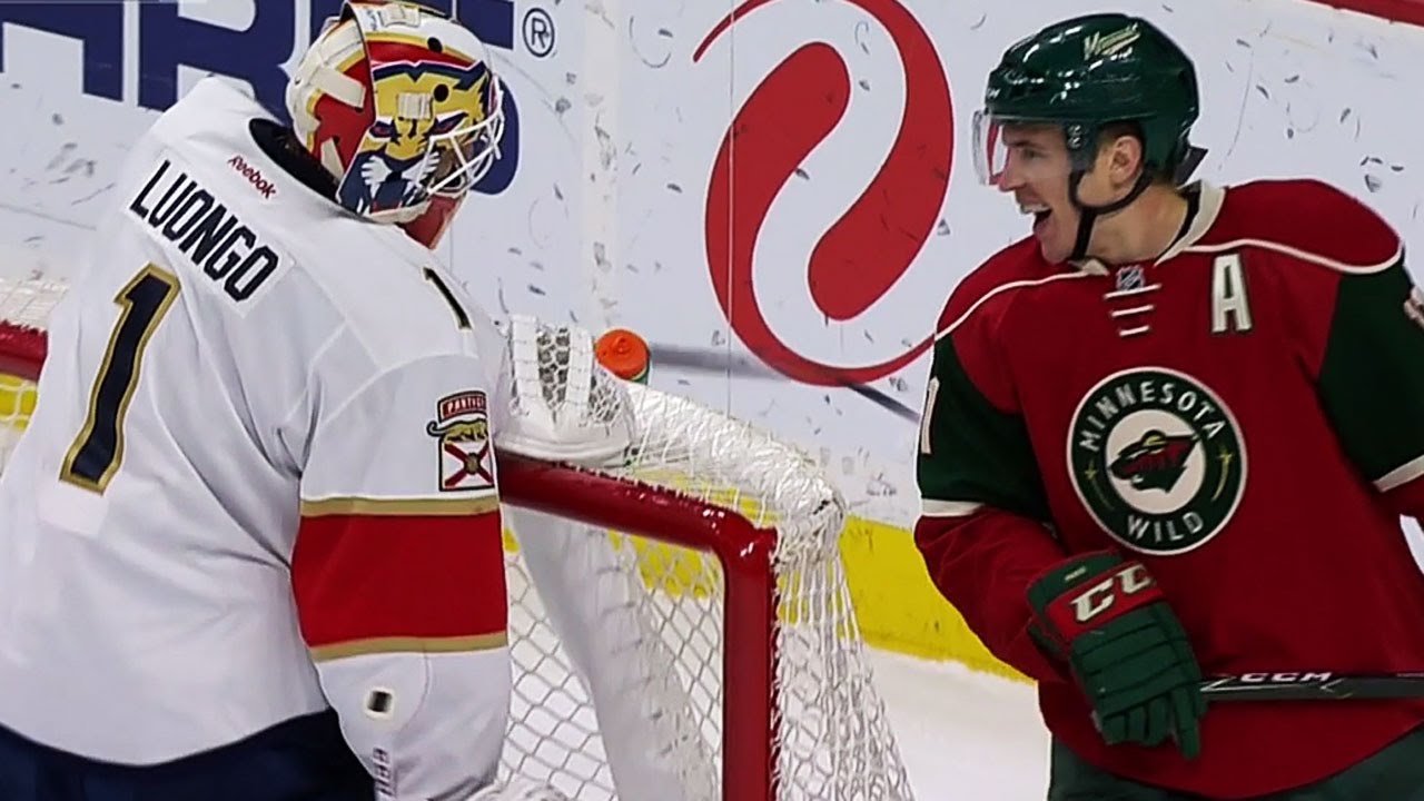 Luongo goes all-in and must recover to make save on Parise - YouTube