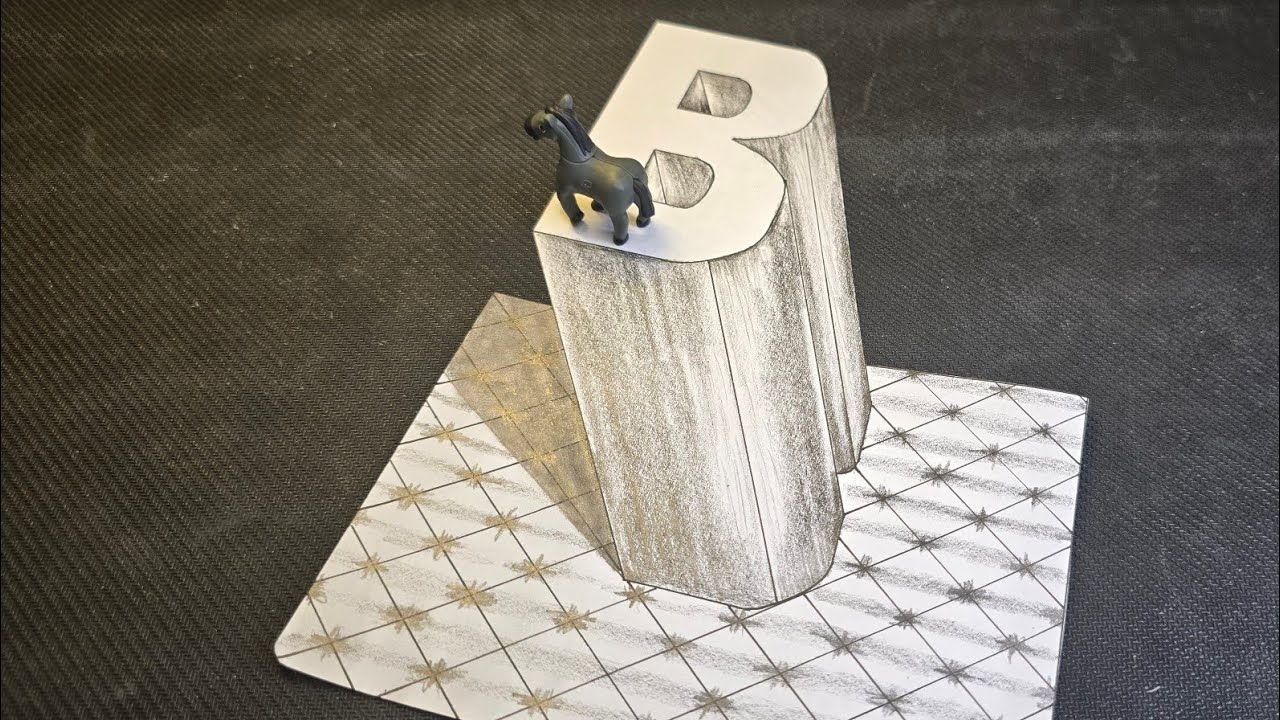 Easy 3d drawin letter B/ #3d - YouTube