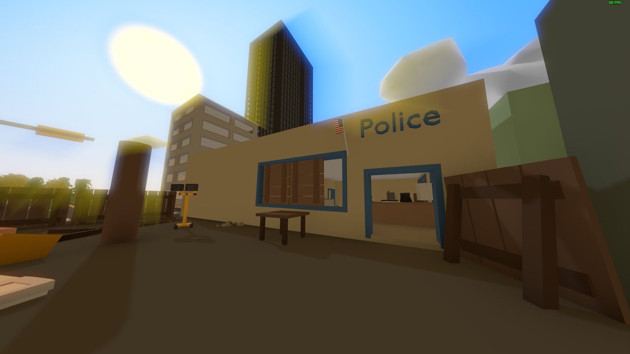 Unturned Level Editor Speed Build #4 - Police Station + Survivor Camp ...