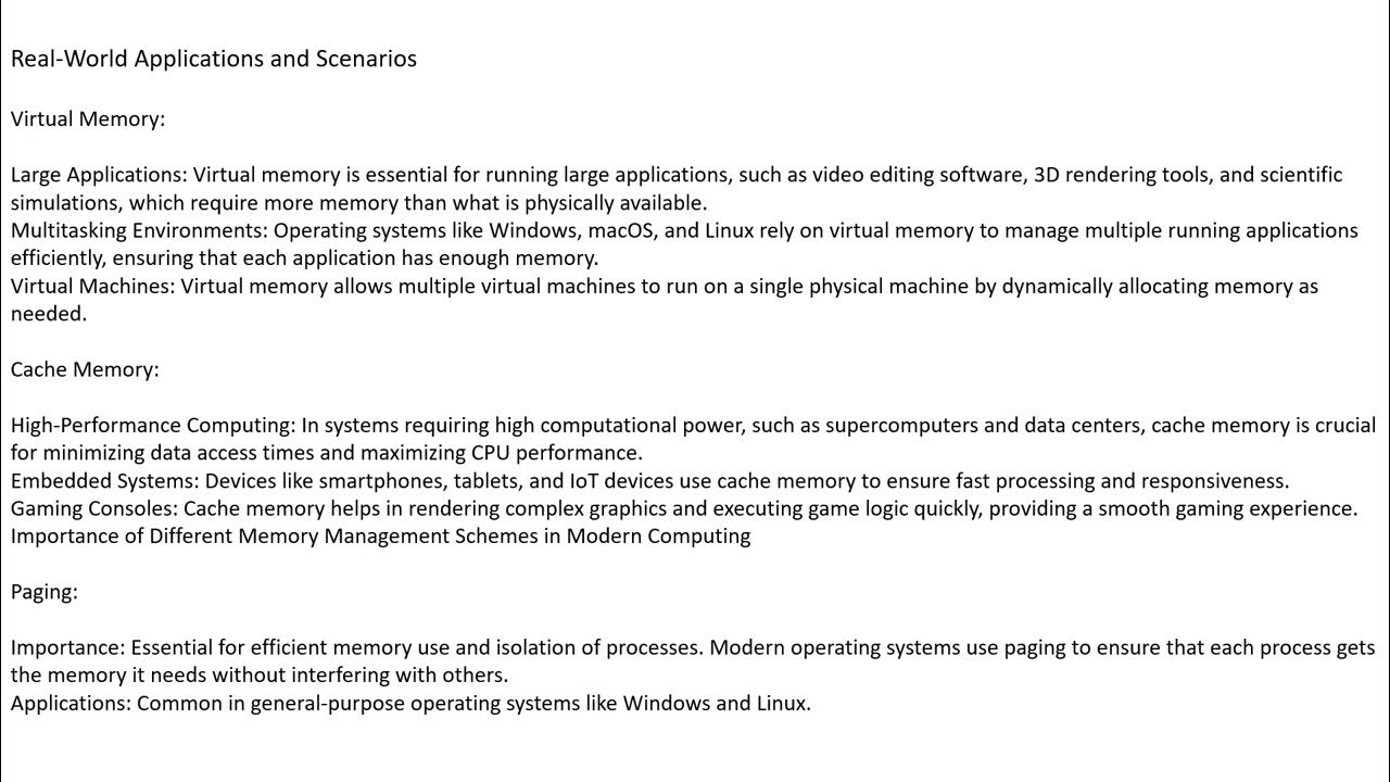 Understanding Virtual Memory, Cache Memory, and Management Schemes Part 2 - YouTube
