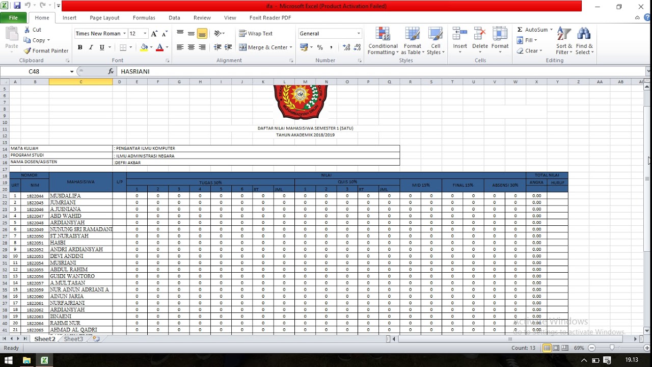 Tutorial daftar nilai - YouTube