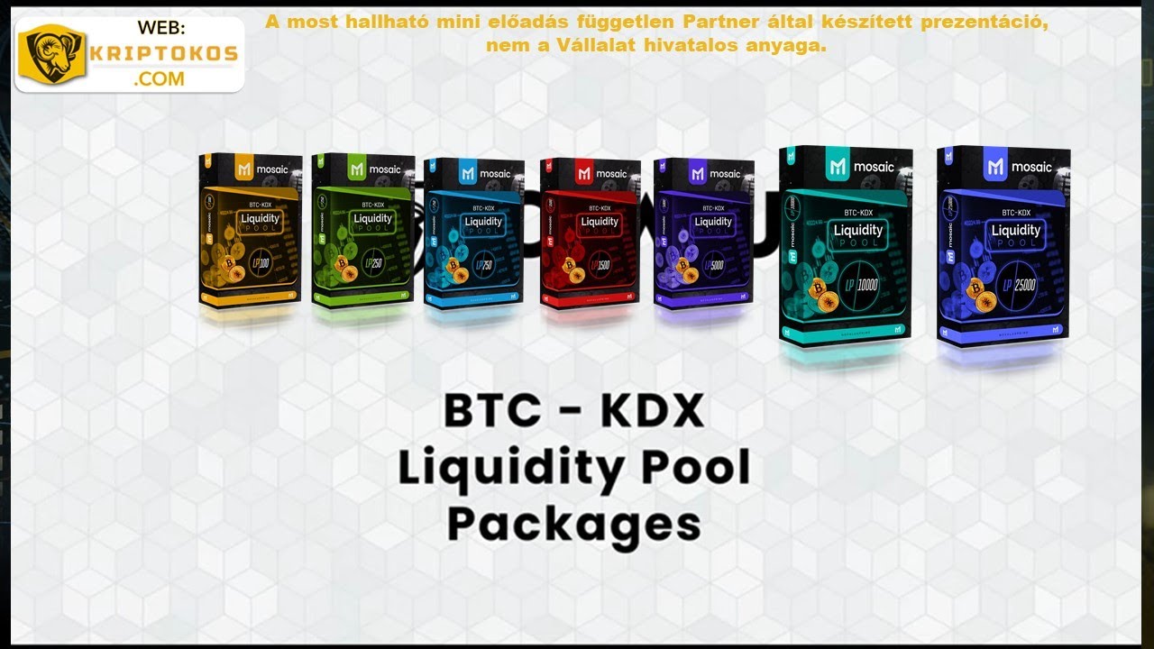 Mosaic Alpha - új Liquidity Pool - BTC-KDX - YouTube