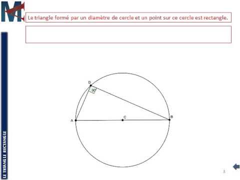 3ème - LE TRIANGLE RECTANGLE - Cercle circonscrit - YouTube