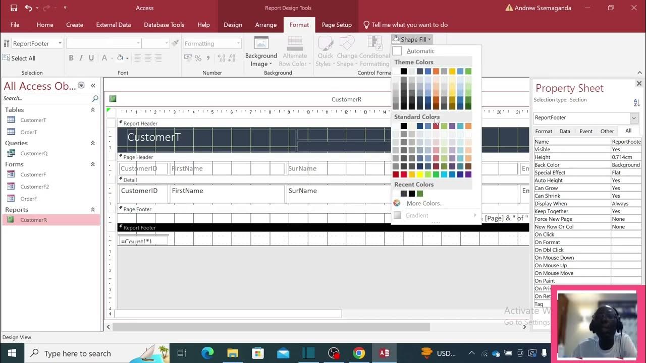 26 Create a Microsoft Access Report - YouTube