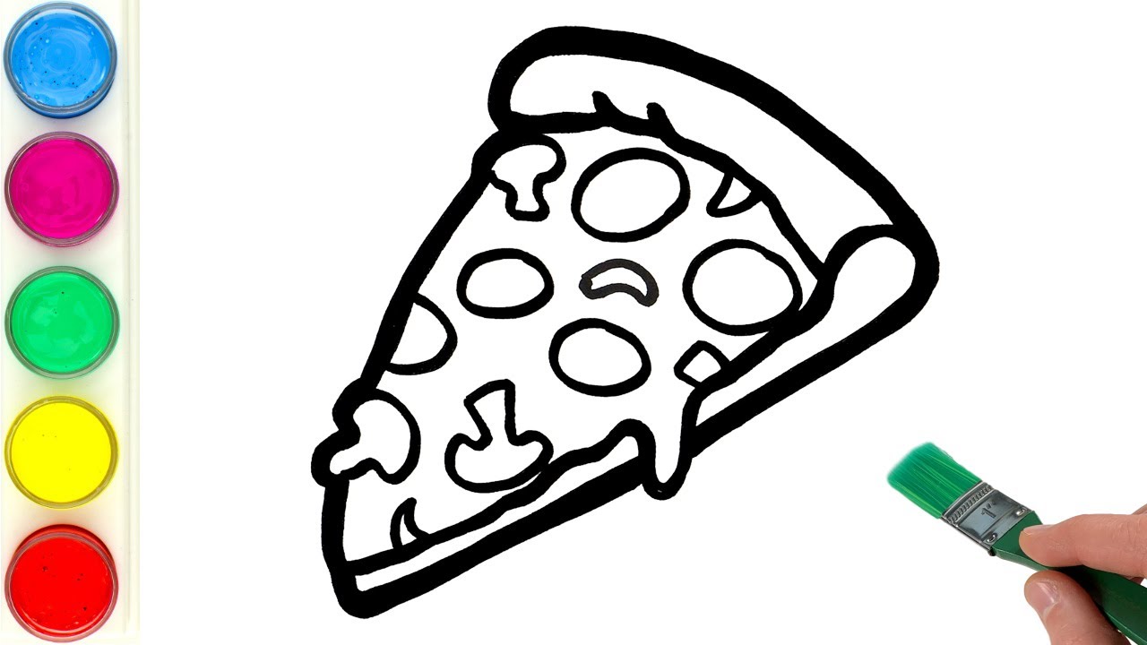Pizza Drawing, Painting and Coloring for Kids, Toddlers | Learn How to ...