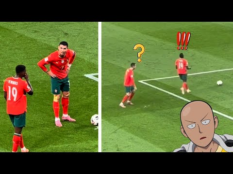 Awkward Moment Between Ronaldo and Nuno Mendes During a Free-Kick vs Hungary