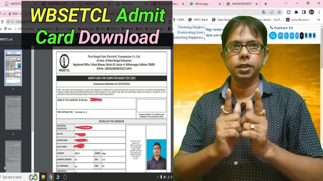 WBSETCL Admit Card Download - YouTube