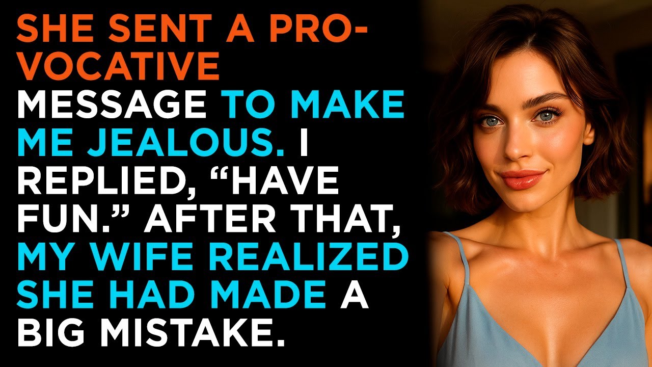 She sent a provocative message to make me jealous. I replied, “Have fun ...