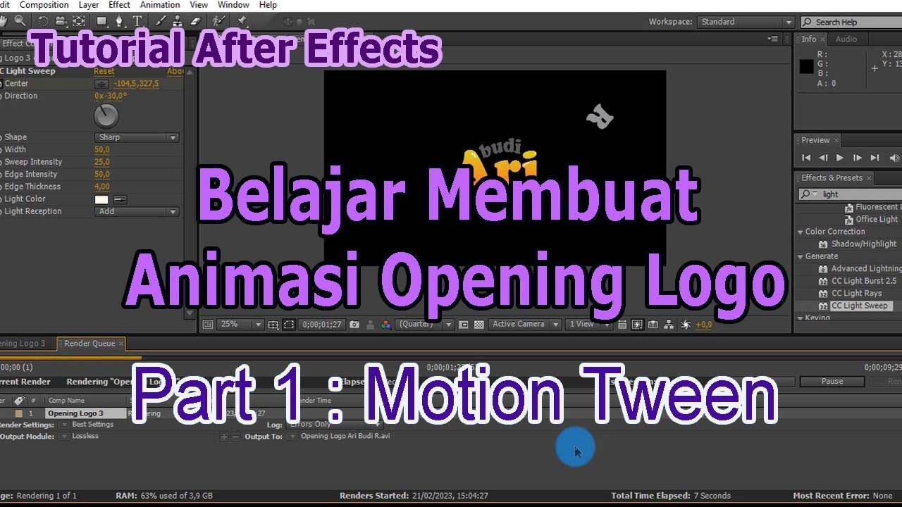 Membuat Opening Logo Dengan After Effects No Plug In Part 1 REVISI ...