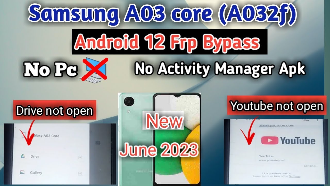 Samsung A03 Core Android 12 frp Bypass | Latest Trick June 2023 Without ...