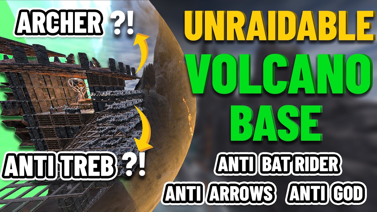 Unraidable Volcano Pvp Base - Anti Bat Rider -Base Building Tutorial ...