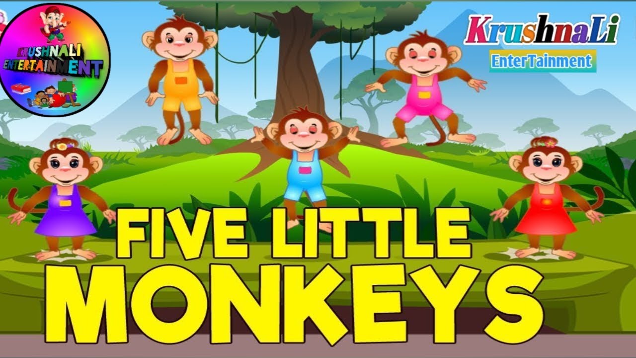 Five little monky nursary rhymes, Kids learning video, nursary rhymes ...