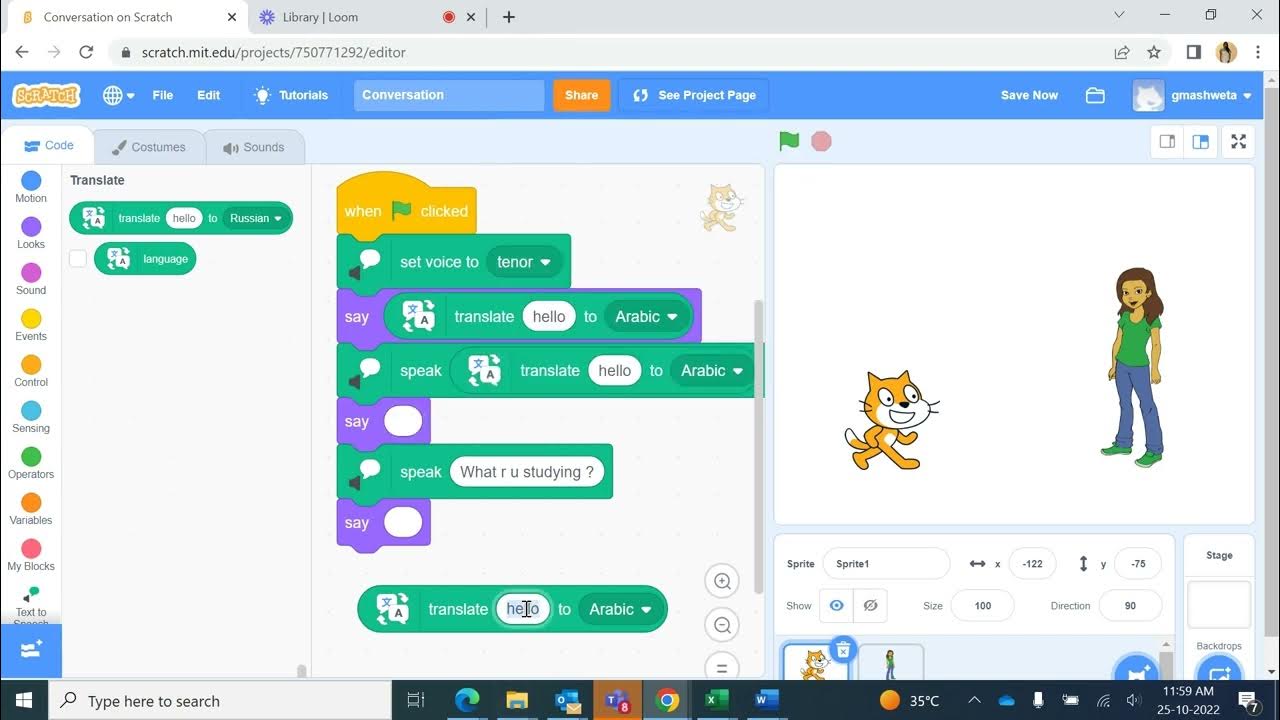 Scratch programming - Translate command - YouTube