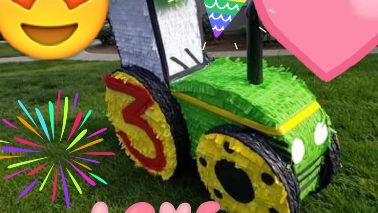 piñata de tractor - YouTube
