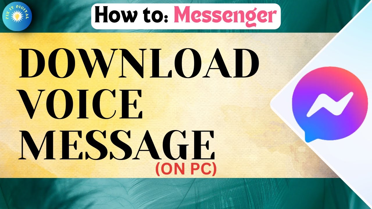 How To Download Voice Message From Facebook Messenger 2024 | Save ...