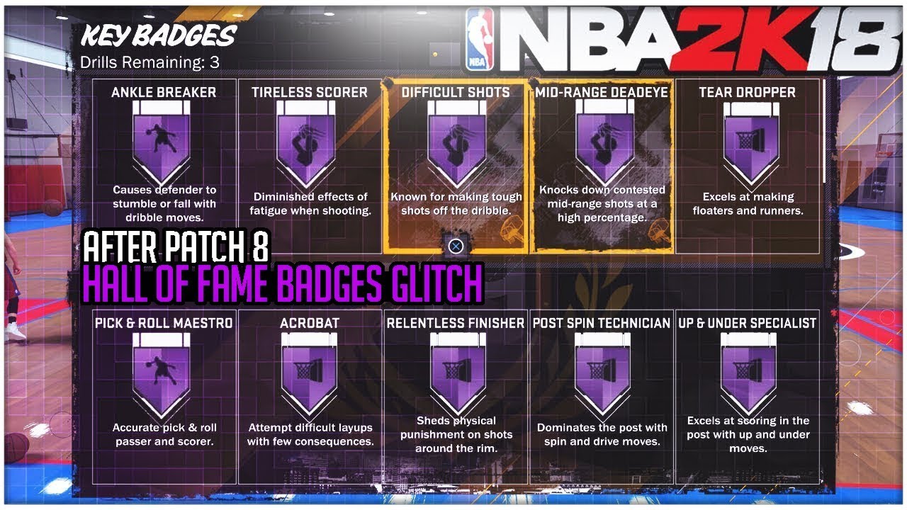 NBA 2K18 NEW HALL OF FAME BADGE GLITCH (ALL IN ONE DAY) HURRY BEFORE ...