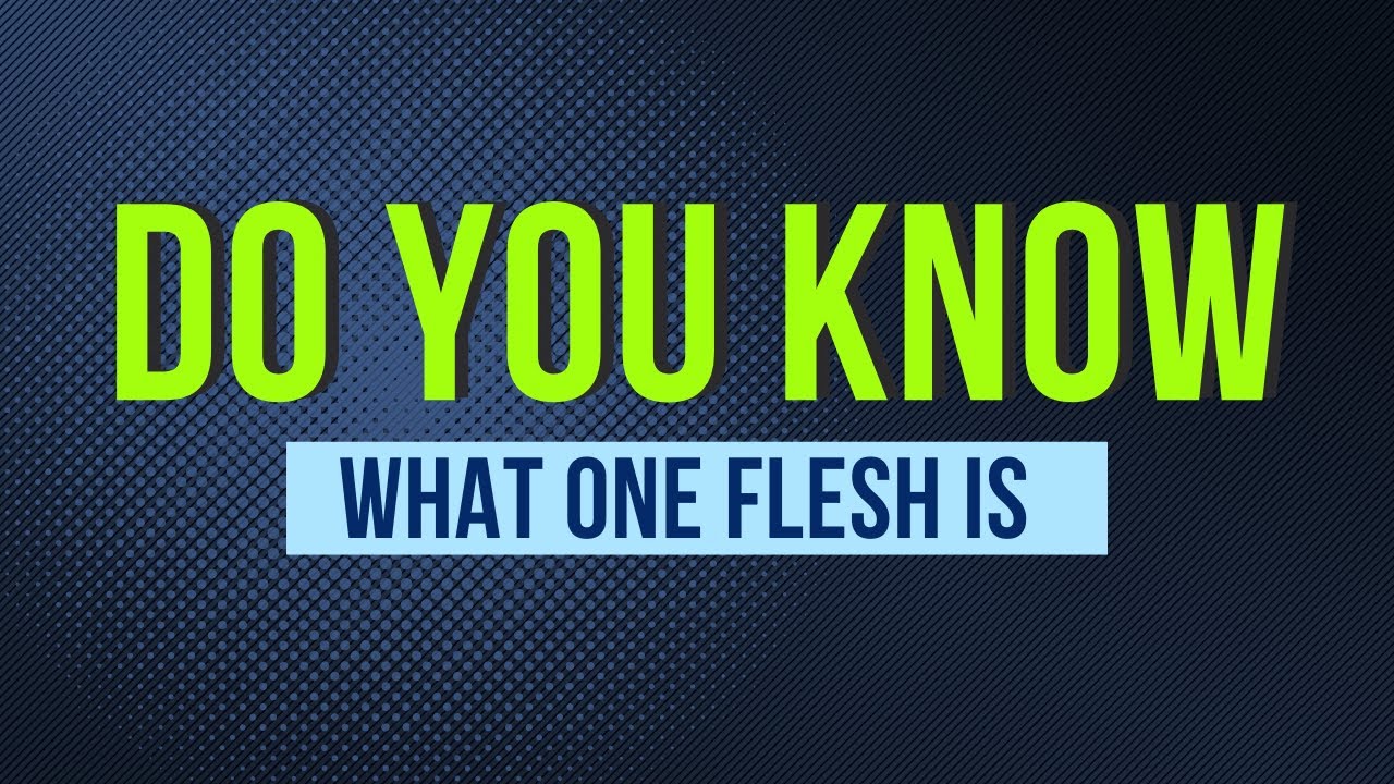 DO YOU KNOW WHAT ONE FLESH IS BY APOSTLE L. C. MATHIS - YouTube