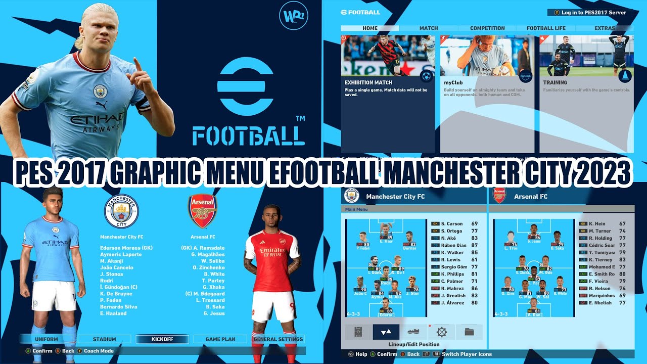 PES 2017 Graphic Menu eFootball Manchester City 2023 - YouTube