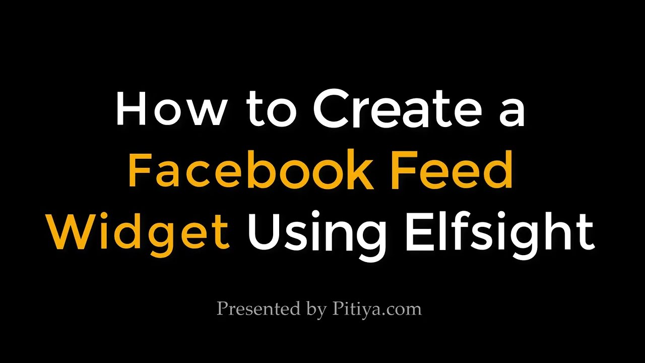 How to Create Facebook Feed Widget for Your Website - YouTube